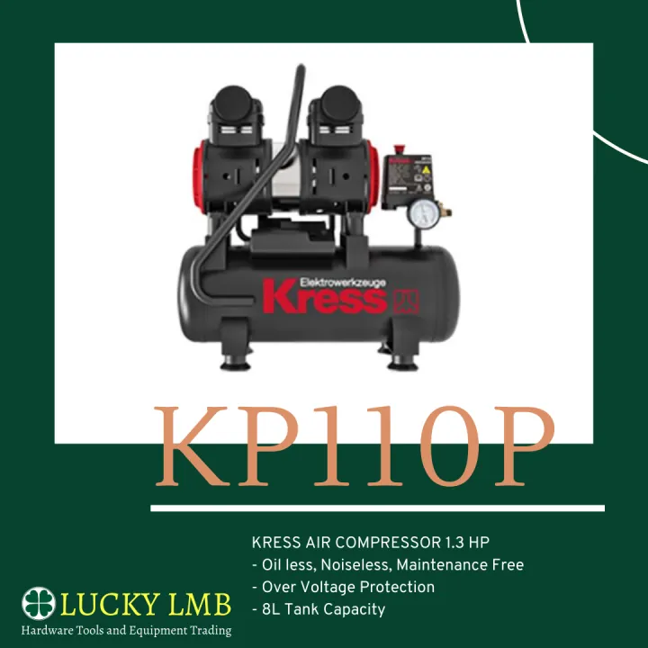 LMB | Kress KP Air Compressor 1.3HP/2HP Oil-less and Silent-type KP110 ...