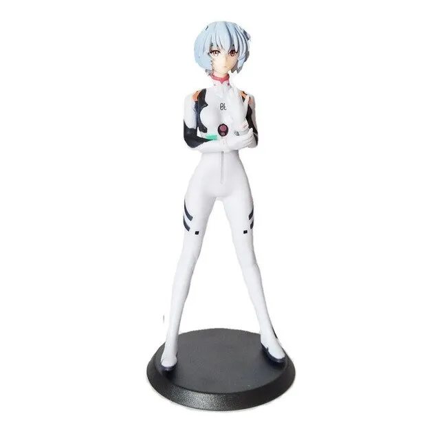 13CM Anime Figure Silver Hair Ayanami Rei Mecha Combat Suit Standing ...