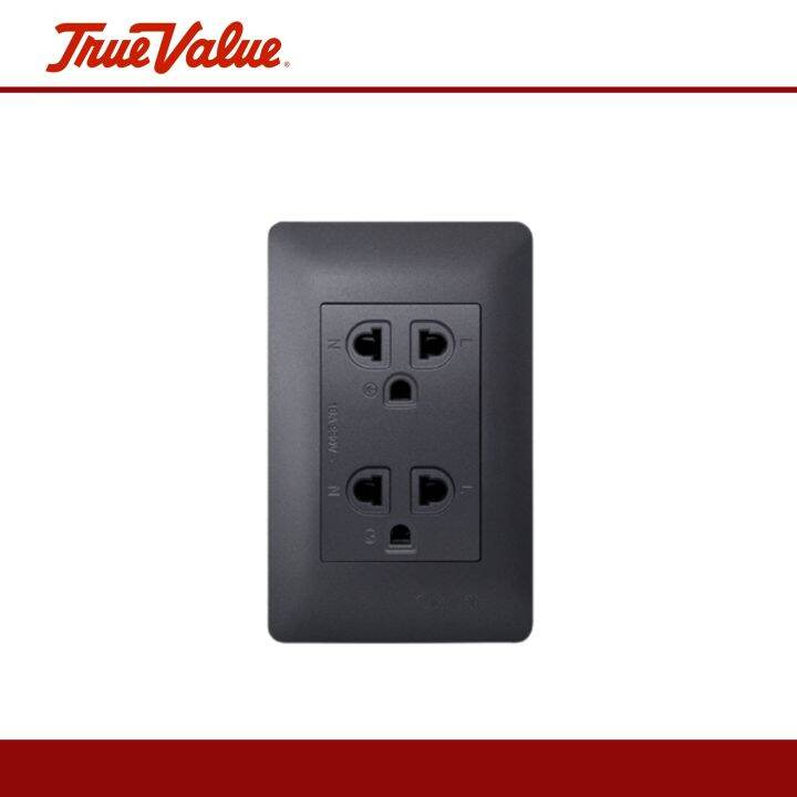 Omni Duplex Universal Outlet With Ground in Graphite Plate - DP3-WG412G ...