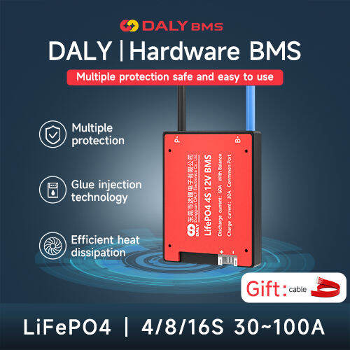 DALY Hardware BMS LiFePO4 4S 8S 16S 12V-48V 30A-100A(Can be used with active balancer） | Lazada PH