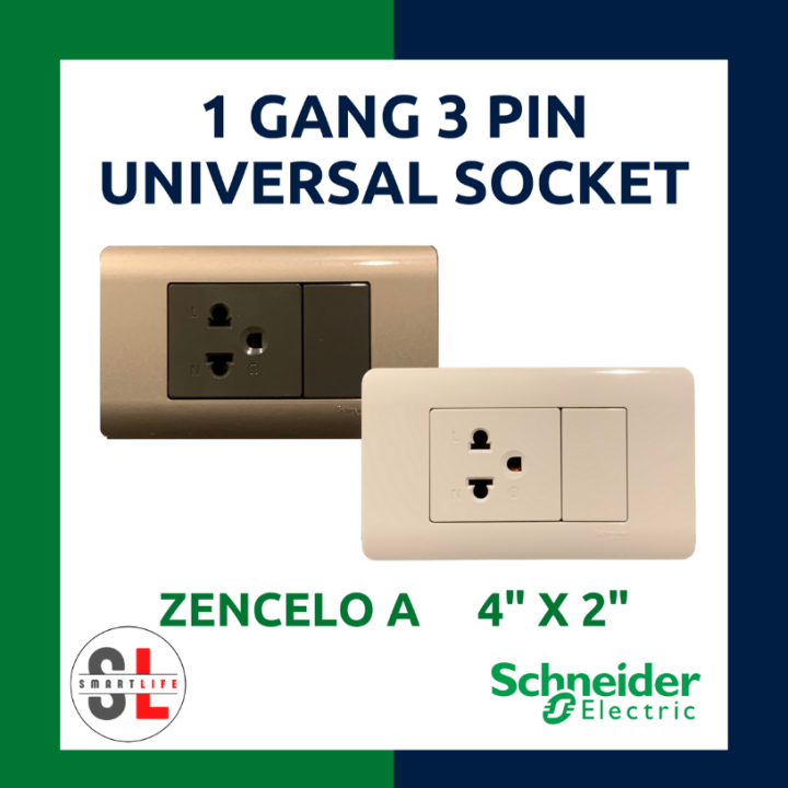 Schneider Zencelo A 2"x4" 16A Simplex (1 Gang) / Duplex (2 Gang) 3-Pin ...