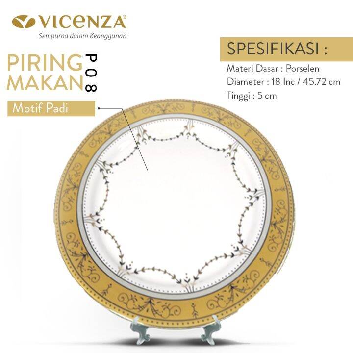 Vicenza Piring Makan 18 inch P08 | Lazada Indonesia