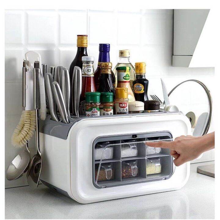 Kitchen Rack Six Grid Condiments Seasoning Storage Organizer | Lazada PH