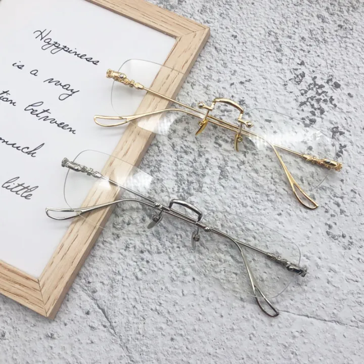 Mowei rimless business men's glasses Korean version trimming flat lens ...