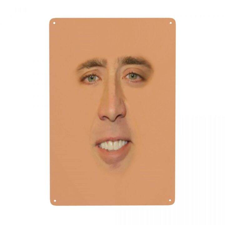 Custom Nicolas Cage Full Face Metal Sign Vintage Funny Meme Tin ...