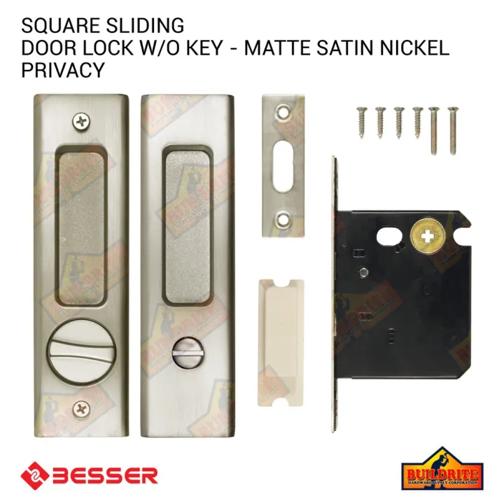 BESSER DL685P SLIDING DOOR LOCK PRIVACY MATT SATIN NICKEL | Lazada PH