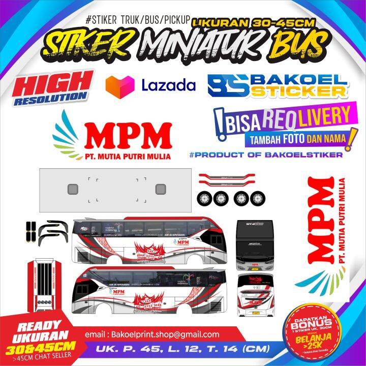 STIKER MINIATUR BUS JB3 EDISI SUMATERA UK. 30-45CM | Lazada Indonesia