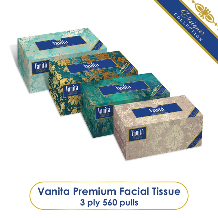 VANITA PREMIUM FACIAL TISSUE 3 PLY - DESIGNER COLLECTION (4 packs ...