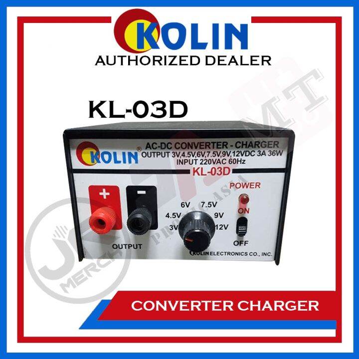 【READY STOCK】 Kolin 3-12V 3 Ampere (KL-03D) AC-DC Converter Charger♘ | Lazada PH