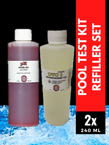 BEST PRICE (Refiller Set) Pool Test Kit Phenol Red 240 mL and OTO1 240 ...