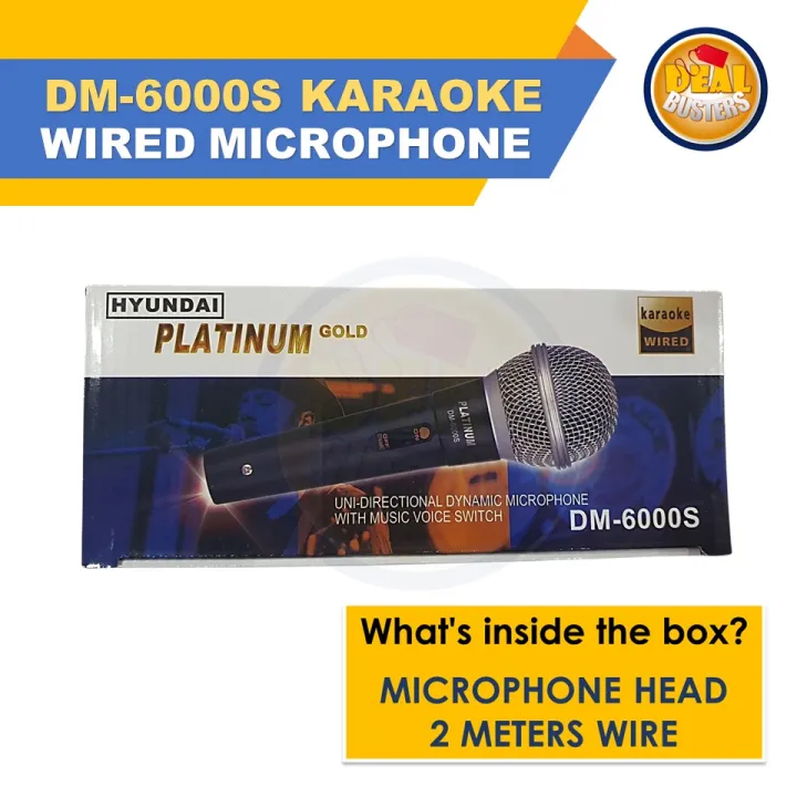 MICROPHONE FOR VIDEOKE PLATINUM DM6000S KARAOKE WIRED MIC | Lazada PH