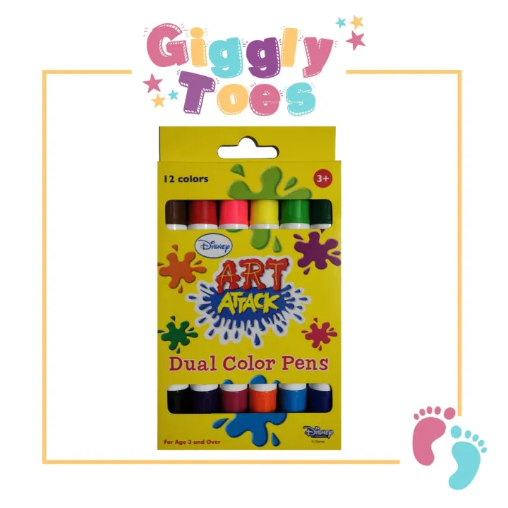 Disney Art Attack Dual Color Pens (12 Colors) | Lazada PH