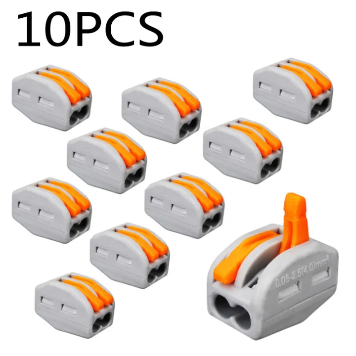 10Pcs Spring Lever Terminal Blockสายไฟฟ้าฝาครอบกันฝุ่น2 Way Pin 32A ...