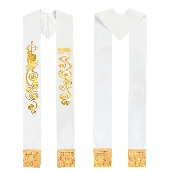 Priest Exquisite Stole Golden Embroidered Tassel Clergy Stole | Lazada PH