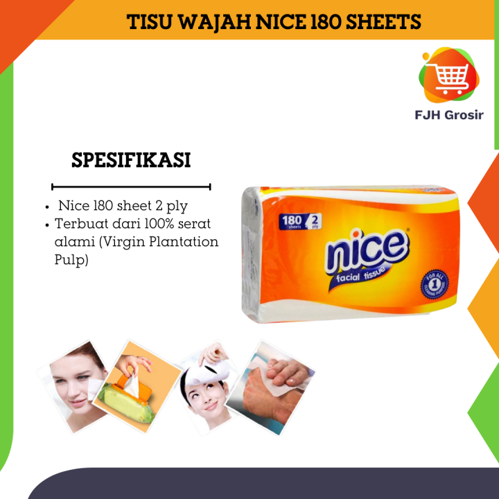 PROMO Tisu NICE Facial Tissue 180 Sheets 2 Ply TISSUE NICE 180 SHEET ...