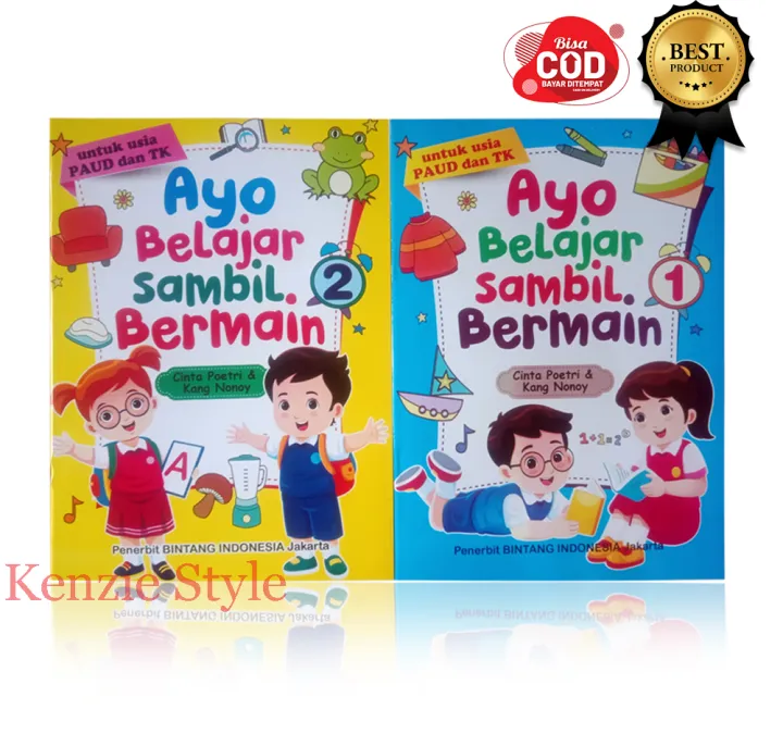 Paket 2pcs Buku Ayo Belajar Sambil Bermain 1 & 2 Untuk Anak PAUD TK DAN SD / Buku Pintar Belajar ...