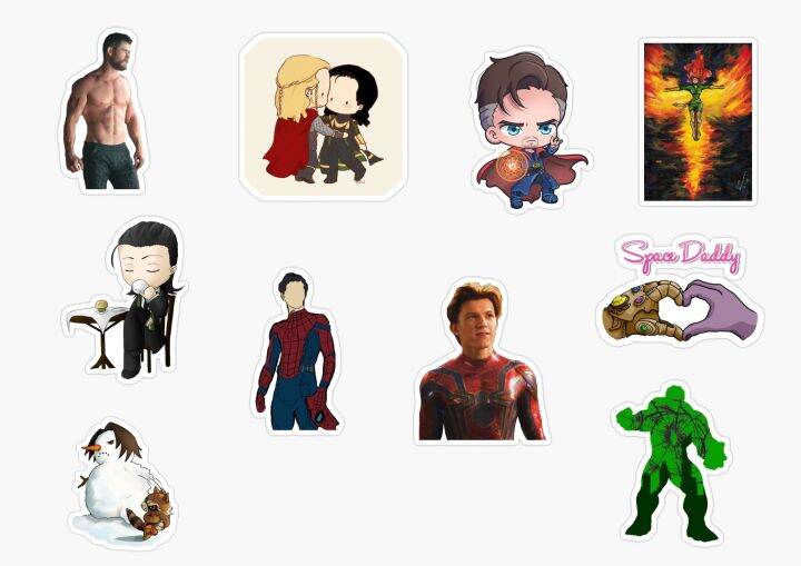 MCU CINEMATIC UNIVERSEAVENGERS VINYL LAMINTAED HIGH QUALITY STICKER SET ...