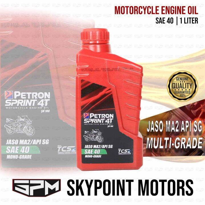 PETRON SPRINT 4T - Mono Grade Engine Oil -SAE 40 1 LITER (9408-106) | Lazada PH