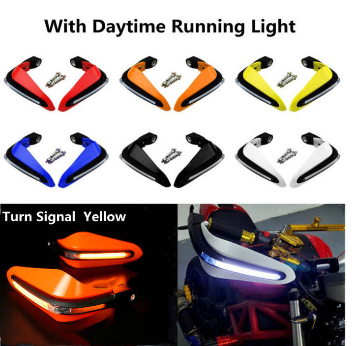 ASTMOTOR Motorcycle Handguards LED Turn Signal Light Hand Guards ...