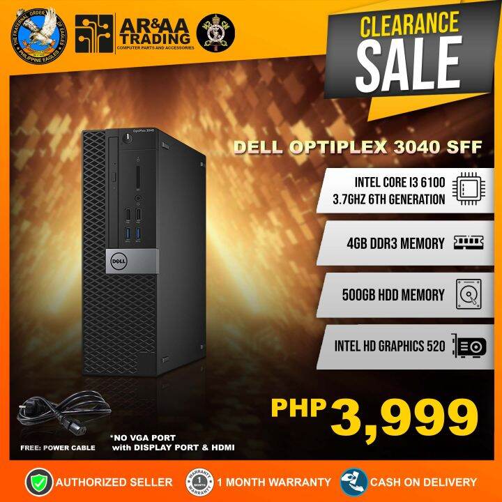 Computer Desktop Package DELL Otiplex 3040 SFF Intel Core I3 6100 3 ...