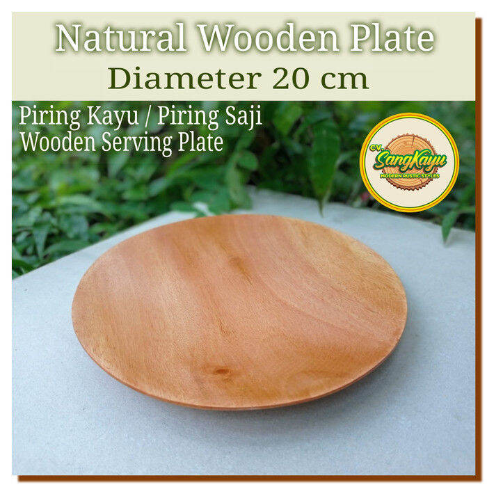 Wooden plate 20 Cm Piring kayu Wooden serving plate piring saji kayu ...