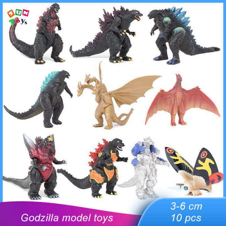 Ready stock 10PCS SET Godzilla King of Monsters Dinosaurs Magic Three ...