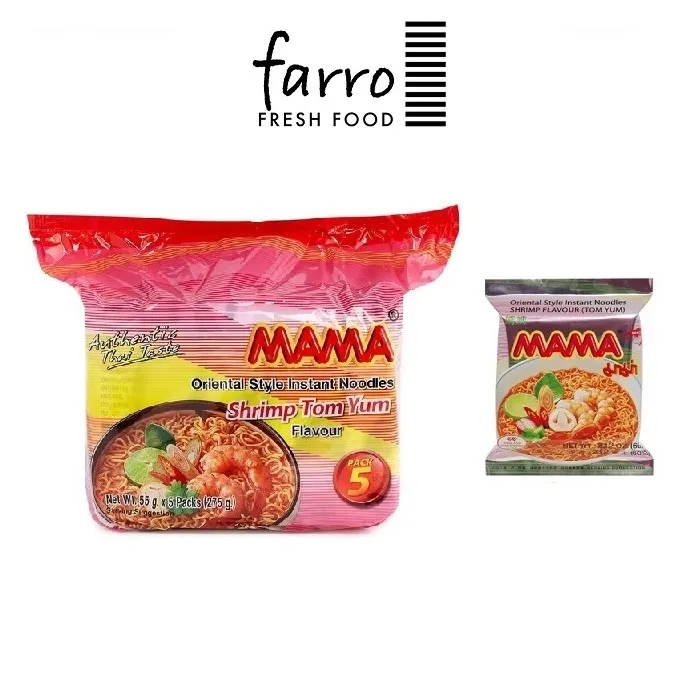 MAMA Instant Noodle Shrimp Tom Yum HALAL (Non-Creamy) 60g x 5 Packets ...