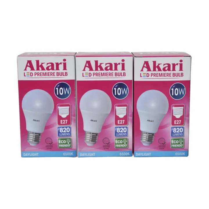 AKARI ORIGINAL LED Bulb Trio Value Pack 10watts Daylight APLED310DLVP2 ...