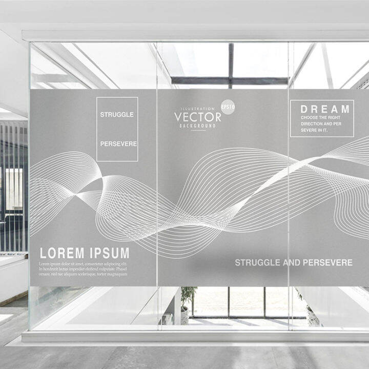 Office glass sticker business partition sliding door company logo ...