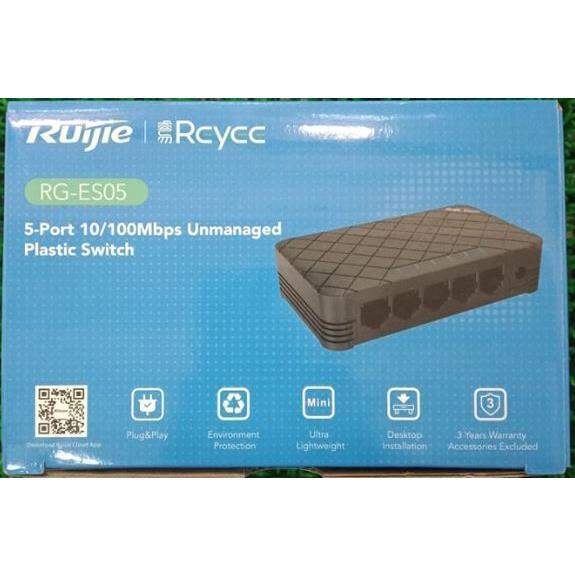 Ruijie RG-ES05 10/100M Non Gigabit Base-T ports Plastic Case Unmanaged ...