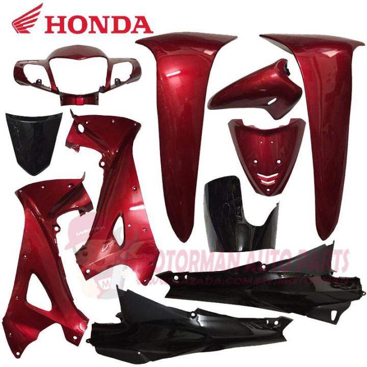 BODY COVER SET(LOCAL) HONDA WAVE125 RED+BLACK"MOTORMAN" | Lazada