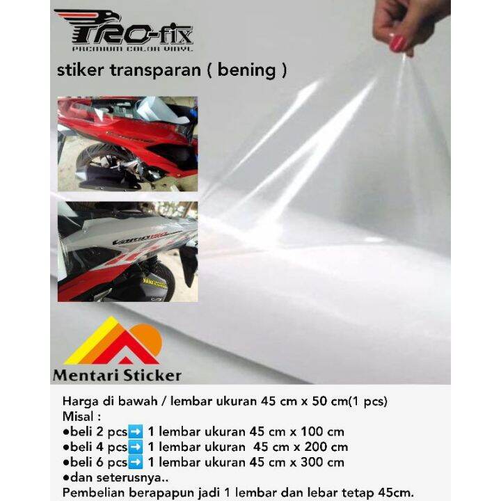 Stiker skotlet transparan putih/sticker tembus/skotlet profik/stiker motor | Lazada Indonesia