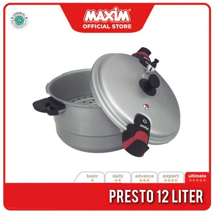 Panci Pressto Maxim Presto 12 Liter Panci Press Cooker Kapasitas 12 Liter Diameter 30 cm Soft ...