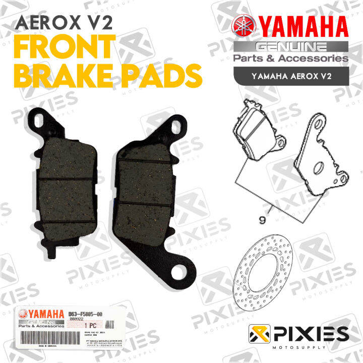 B63F80500 AEROX 155 V2 STOCK FRONT BRAKE PADS BREAK PADS | Lazada PH