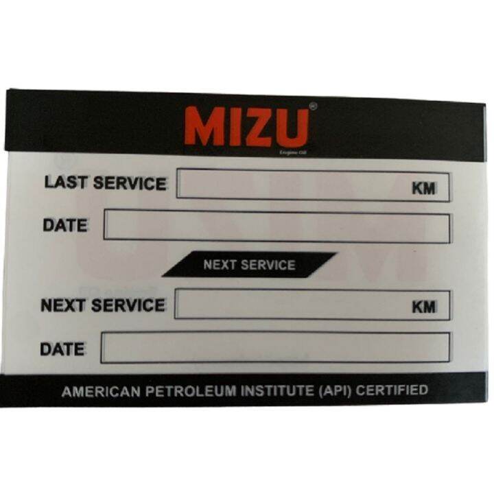 MIZU GENUINE ORIGINAL MILEAGE SERVICE STICKER REMINDER (1 PC) | Lazada