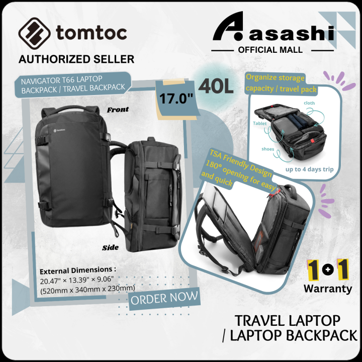 Tomtoc Navigator T66 Laptop Travel Backpack 40l / Laptop Backpack | Lazada