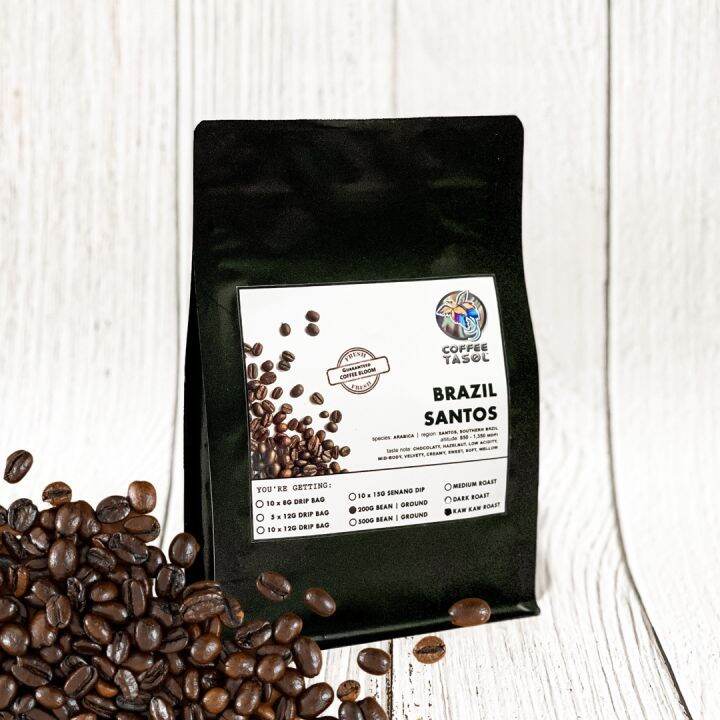 Brazil Santos Coffee Bean (Biji Kopi) 巴西圣多士咖啡豆 【200g - KAW KAW Roast ...
