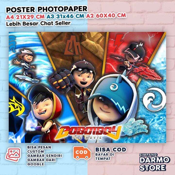 Poster Boboiboy Kartun Hiasan Dinding Anak Yaya Fang Bora Gopal Foster ...