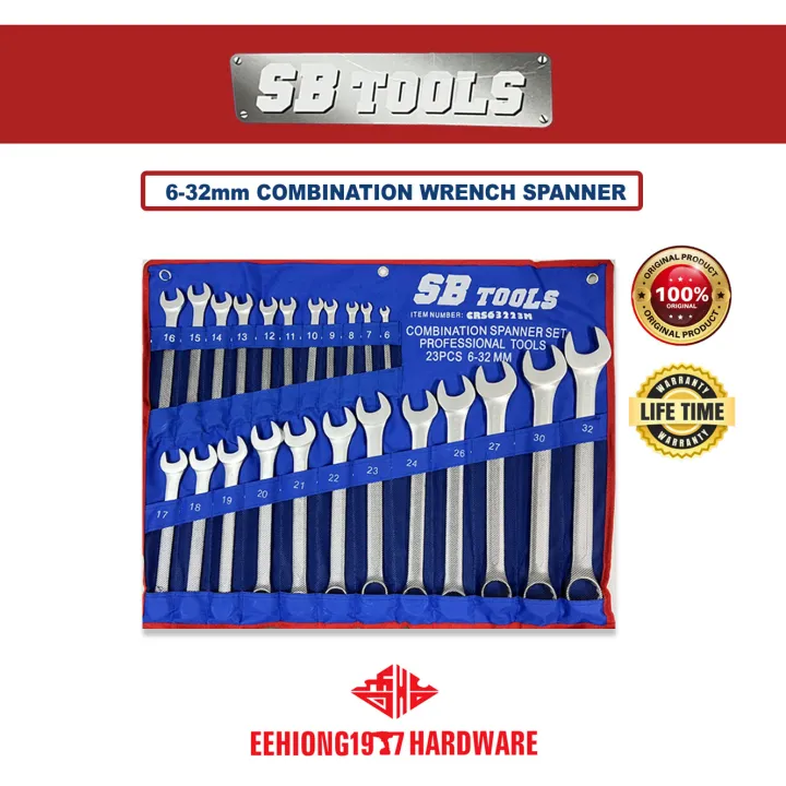 EEHIONG1977 SB Tools Heavy Duty 6-32MM Combination Wrench Set 23pcs ...