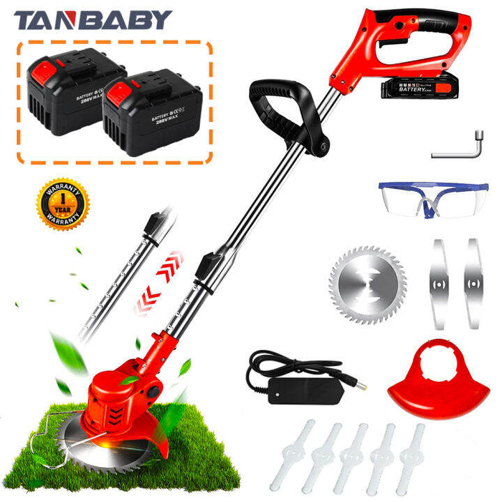 [TANBABY] 24V Cordless Grass Cutter 2 lithium battery Electric Brush ...