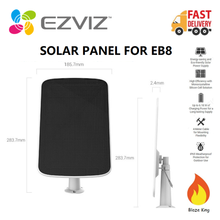 EZVIZ SOLAR Charging Panel -E USB TYPE-C , Compatible with EB8 Battery ...