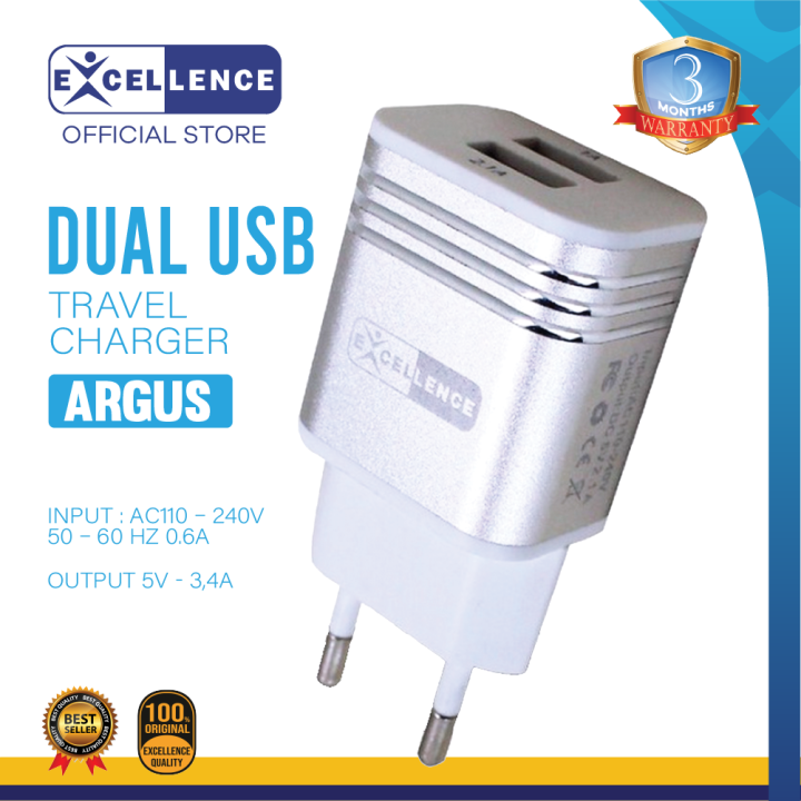 Charger Excellence Micro 2 USB Argus - ATCMIC21ARGE | Lazada Indonesia