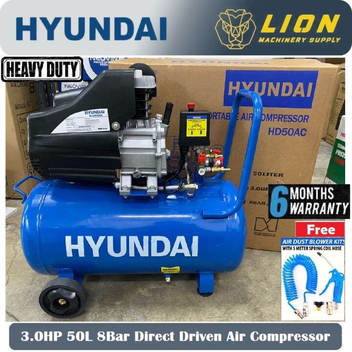 Hyundai 3.0HP 50Litre 8Bar/115psi Air Compressor HD50AC - Fast Delivery ...