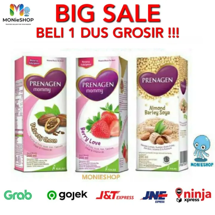 PRENAGEN MOMMY UHT 200ml 1 KARTON 24pcs COKLAT/BERRY LOVE/ ALMOND SOYA | Lazada Indonesia