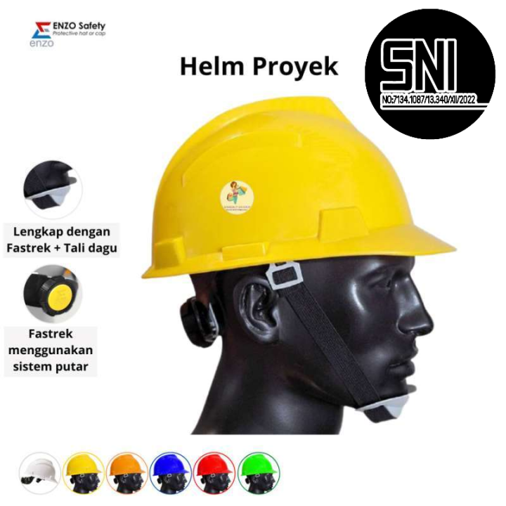 HELM SAFETY PROYEK FASTRACK PUTIH KUNING MERAH HIJAU BIRU ORANGE ENZO ...