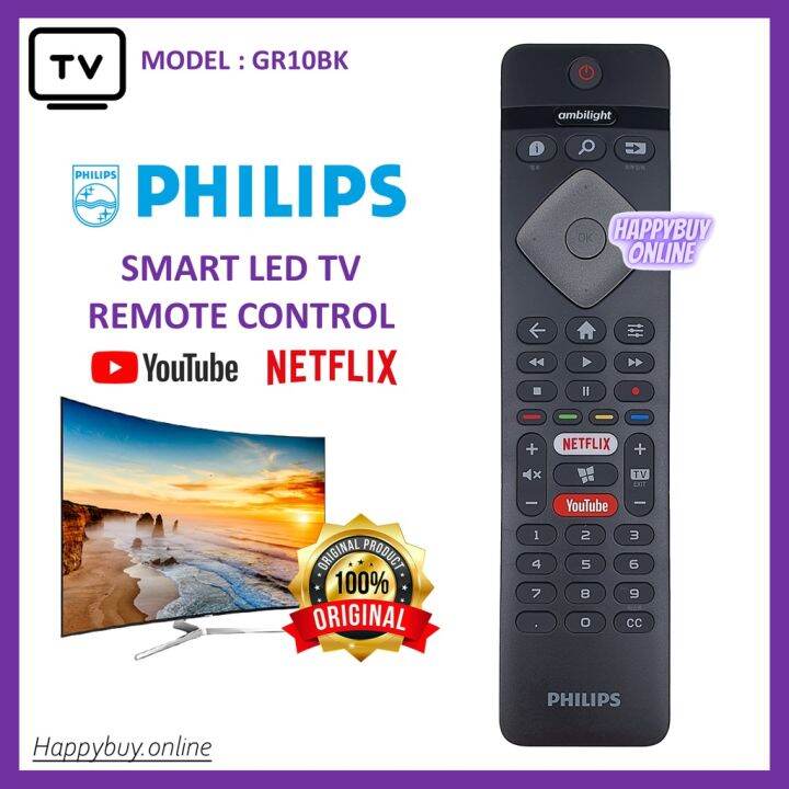 Philips Smart TV Remote Control GR-10BK Philips Replacement LED TV Remote Neftlix | Lazada