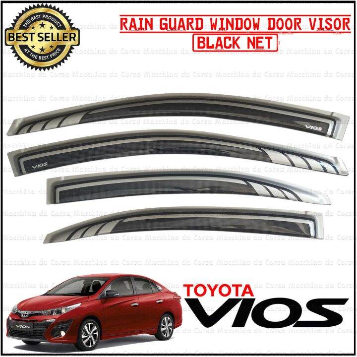 Toyota Vios 2019-2023 4th Gen Rain Guard Window Door Visor (Two Toned ...
