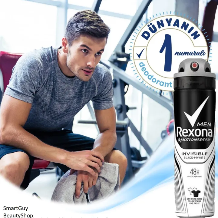 Rexona Men Invisible Dry Black+White Antiperspirant Deodorant Aerosol Spray 250ml สเปรย์ระงับ ...