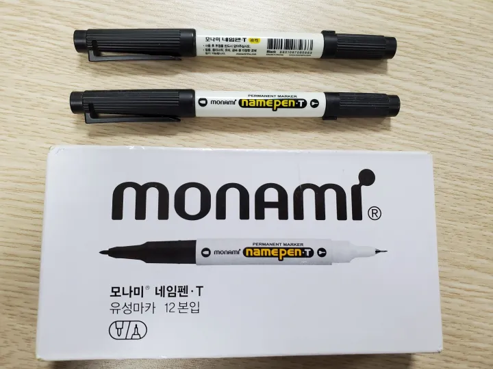 Hộp bút dạ kính Monami 2 đầu NAME PENT Hàn Quốc 1 hộp 12 chiếc | Lazada.vn