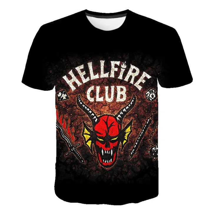 เสื้อยืด พิมพ์ลายกราฟฟิค Stranger Things 4 ขนาดใหญ่ แฟชั่นฤดูร้อน ...